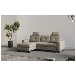 Ecksofa Home Affaire "Varese", grau (taupe), B:239cm H:91cm T:164cm, 95%Polyester 5%Polyamid, Sofas, Ecksofa, wahlweise mit Bettfunktion und Bettkasten