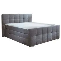 Boxspringbett Home Affaire "Ros&agrave;", silber (silberfarben), B:204cm L:224cm, Komplettbetten, Boxspringbett, H3/H3, H3/H4, H4/H4 m&ouml;glich