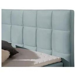 Boxspringbett Home Affaire "Loomis", blau (mittelblau), B:158cm L:210cm, Komplettbetten, Boxspringbett, inkl. Topper, wahlweise in H2, H3 oder H4 erh&auml;ltlich