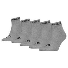 Kurzsocken Head "Socken Head ELEMENTS ALL SPORTS QUARETER 5P ECOM 5er Pack", Herren, Gr. 35-38, grau, Obermaterial: 73% Baumwolle CO. 23% Polyester PES. 2% Polyamid PA. 2% Elasthan EL., Socken