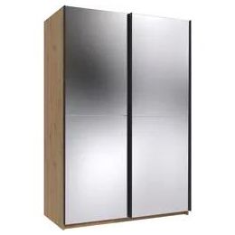 Kleiderschrank wimex "Mugano, B/T/H 135 oder 180/65/198cm, Made in Germany", artisan, eiche nachbildung, griffe schwarz, B:135cm H:198cm T:65cm, Holzwerkstoff, Schr&auml;nke, Kleiderschrank, 2 Schwebet&uuml;ren mit oder ohne Spiegel, Metallgriffe