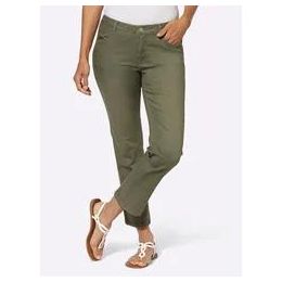 5-Pocket-Jeans Casual Looks, Damen, Gr. 36, Normalgr&ouml;&szlig;en, gr&uuml;n (khaki), 72% Baumwolle, 25% Polyester, 3% Elasthan, unifarben, 7/8-L&auml;nge, Jeans 5-Pocket-Jeans