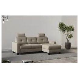 Ecksofa Home Affaire "Varese", grau (taupe), B:239cm H:91cm T:164cm, 95%Polyester 5%Polyamid, Sofas, Ecksofa, wahlweise mit Bettfunktion und Bettkasten