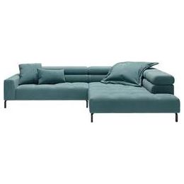 Ecksofa Home Affaire "Cleveland, L-Form, incl. Kopfteilverstellung, Breite 311 cm", blau (petrol), B:311cm H:71cm T:219cm, 88% Polyester, 12% Polyacryl, Sofas, Ecksofa, mit elektrischem Sitzvorzug im Hauptelement
