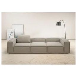 3,5-Sitzer Home Affaire "Watertown, modernes Big-Sofa XXL, 336 cm Breite, auch in Feincord", beige (sand), B:336cm H:68cm T:118cm, 95% Polyester, 5% Nylon, Sofas, Riesiges Designersofa mit viel Platz & weichen Bez&uuml;gen in Trendfarben
