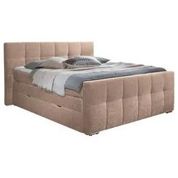 Boxspringbett Home Affaire "Ros&agrave;", beige (sand), B:204cm L:224cm, Komplettbetten, Boxspringbett, H3/H3, H3/H4, H4/H4 m&ouml;glich