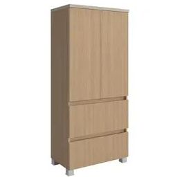 Midischrank Welltime "EIXO, 2 T&uuml;ren, 2 verstellbare Einlegeb&ouml;den, 2 Softclose-Ausz&uuml;ge", braun (eiche hell), B:60cm H:131cm T:35cm, Schr&auml;nke, Midischrank
