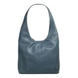 Pike Shopper PIK&Eacute;, Damen, Gr. B/H/T: 40cm x 30cm x 11cm onesize, blau, Leder, beschichtet, gl&auml;nzend, Taschen Shopper, echt Leder, Made in Italy