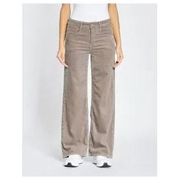 Stoffhose Gang "Gang Hosen Wide Fit 94AMELIE WIDE", Damen, Gr. 32, grau (light taupe), Cord, 47% Lyocell, 41% Baumwolle, 11% Polyester, 1% Elasthan, Hosen Stoffhose