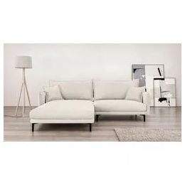 Ecksofa Home Affaire "ALEXANDRIA mit Recamiere rechts oder links bestellbar, moderne Bez&uuml;ge", beige (creme), B:246cm H:86cm T:190cm, 100% Polyester, Sofas, Ecksofa, L-Form mit Wellenunterfederung, Ma&szlig;e: B/H/T 246/86/190 cm