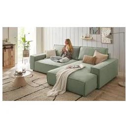 Home Affaire "NEU: SHERWOOD XXL 284, Big-Sofa L-Form, tiefe Sitzfl&auml;che 95 cm, Cord" Recamiere rechts/links, als Schlafsofa stellbar, Cord u. Leinenoptik