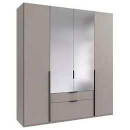 Dreht&uuml;renschrank wimex "Mugano", schwarz (saharagrau, griffe schwarz), B:180cm H:208cm T:58cm, Holzwerkstoff, Schr&auml;nke, Dreht&uuml;renschrank, wahlweise mit oder ohne Spiegel, mit Schubladen