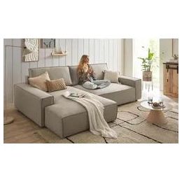 Home Affaire "NEU: SHERWOOD XXL 284, Big-Sofa L-Form, tiefe Sitzfl&auml;che 95 cm, Cord" Recamiere rechts/links, als Schlafsofa stellbar, Cord u. Leinenoptik