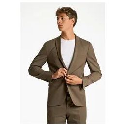 Anzugsakko Junk De Luxe "Anzugjacke Slim Fit", Herren, Gr. 56, beige (dk sand), Obermaterial: 54% Polyester, 44% Wolle, 2% Elasthan; Futter: 100% Viskose, Sakkos