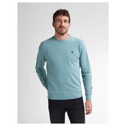 Sweatshirt PETROL INDUSTRIES, Herren, Gr. XXL, blau (ocean), Sweatware, Obermaterial: 95% Baumwolle, 5% Elasthan, unifarben, regular fit taillenbedeckt, Rundhals, Rippb&uuml;ndchen, Sweatshirts Sweatshirt, mit Logo Stickerei