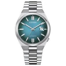 Automatikuhr Citizen "TSUYOSA 60h", silber (silberfarben, t&uuml;rkis), Armbanduhren, Damen, Automatikuhr, Armbanduhr, Damenuhr, Herrenuhr, Edelstahlarmband, Saphirglas, Datum