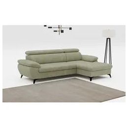 Ecksofa COTTA "Hudson L-Form, B: 261 cm", gr&uuml;n, B:261cm T:166cm, Sofas, Ecksofa, mit Kopfteilverstellung, optional Bettfunktion & Bettkasten