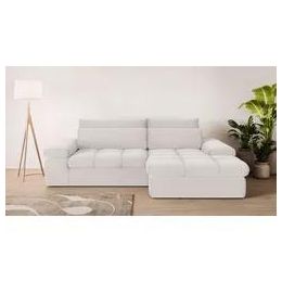Ecksofa Home Affaire "ALVERIE mit Recamiere, moderne Steppung, Ma&szlig;e: B/T/H 274/203/106 cm", beige (creme), B:274cm H:106cm T:203cm, 100% Polyester, Sofas, Ecksofa, L-Form mit Wellenunterfederung, mit 4 R&uuml;ckenkissen, pflegeleicht Stoff