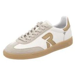 Sneaker Rieker SPORT "San Diego Swing2GO", Herren, Gr. 43, beige (wei&szlig;, sand), Leder, Veloursleder, kontrastfarbene Details, Schuhe Sneaker, Retro-Sneaker aus der neuen Christoph Kramer Kollektion