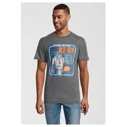 T-Shirt Recovered "Star Wars R2D2 Remote Control", Damen, Gr. S, grau, 55% Baumwolle, 45% Polyester, bedruckt, normal, Rundhals, Shirts T-Shirt, im zeitlosen Design