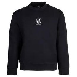 Giorgio Armani Sweatshirt ARMANI EXCHANGE "Sweatshirt", Herren, Gr. L, blau (dunkelblau), Obermaterial: 79% Baumwolle CO. 17% Polyester PES. 4% Elasthan EL., Sweatshirts Sweatshirt