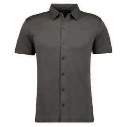 Poloshirt Ragman, Herren, Gr. S, grau (schiefergrau), Popeline, Baumwolle, regular fit, ohne Ausschnitt, Shirts