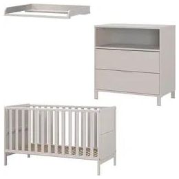 Babym&ouml;bel-Set Germania "GW-Alkmaar", braun (kaschmir), B:249cm H:102cm T:77cm, Holz teilmassiv, Metall, Spanplatte, Schlafzimmerm&ouml;bel-Sets, mit mitwachsendem Kinderbett