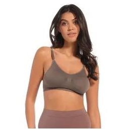 Bustier MAGIC BODYFASHION "Comfort Bra", Damen, Gr. L, N-Gr, braun (espresso), Obermaterial: 89% Polyamid, 11% Elasthan, unifarben, figurbetont, BHs Bustier, bequemer nahtloser und b&uuml;gelloser Tr&auml;ger-BH