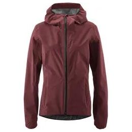 Fahrradjacke Gonso "Save Jacket Trail W", Damen, Gr. 40, rot (rotbraun), 100% Polyester, Jacken Fahrradjacke, Damen Regenjacke wind- und wasserdicht, Radjacke mit Kapuze