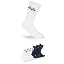 Tennissocken Fila "UNISEX CREW TENNIS FULL TERRY SOCKS", Gr. 35-38, blau (wei&szlig; navy), Baumwollmischung, unifarben, elastisch, Socken Tennissocken, Sportsocken, flache Zehennaht