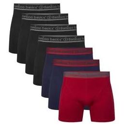 Boxershorts Bamboo basics "Boxershort RICO7P 7er Pack", Herren, Gr. XL, bunt (schwarz, rot, blau), Obermaterial: 68% Viskose CV. 28% Baumwolle CO. 4% Elasthan EL., Unterhosen