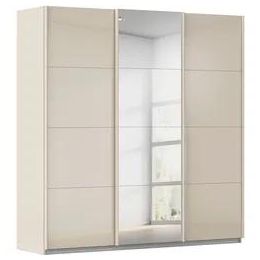 Schwebet&uuml;renschrank OTTO HOME "Kleiderschrank Kleiderschr&auml;nke Schrank Garderobe AGORDO mit Glasfront", beige (beige, glas beige (champagner)), B:203cm H:229cm T:62cm, Holzwerkstoff, Schr&auml;nke, Schwebet&uuml;renschrank, durchdachte Innenausstattung, in 4 Breiten und 2 H&ouml;hen MADE IN GERMANY