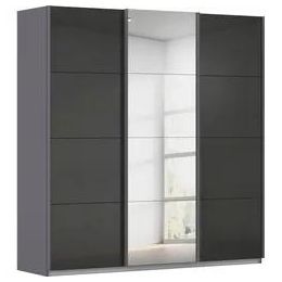 Schwebet&uuml;renschrank OTTO HOME "Kleiderschrank Schrank Schlafzimmerschrank Garderobe AGORDO", grau (graumetallic, hochglanz effektgrau, griffleisten graumetallic), B:203cm H:229cm T:62cm, Holzwerkstoff, Schr&auml;nke, Schwebet&uuml;renschrank, Top Innenausstattung, in 4 Breiten und 2 H&ouml;hen MADE IN GERMANY, Topseller