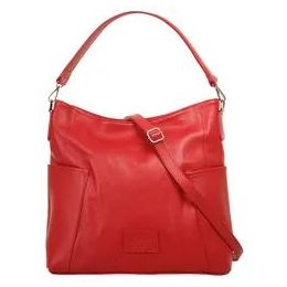 Shopper Samantha Look, Damen, Gr. B/H/T: 42cm x 30cm x 14cm onesize, rot, Leder, Strukturmuster, Taschen Shopper, echt Leder, Made in Italy