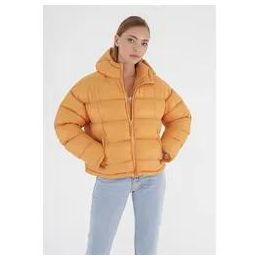 Steppjacke FRESHLIONS "Tara", Damen, Gr. M, gelb (senf), 100% Polyester, kariert, unifarben, normal, ohne Ausschnitt, Jacken Steppjacke, mit Stehkragen