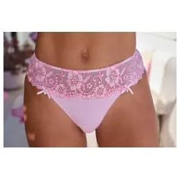 String Lascana "Wanda Dessous", Damen, Gr. 48/50, rosa (pink, rose), Microtouch, Obermaterial: 80% Polyamid, 12% Polyester, 8% Elasthan, Unterhosen String, mit Stickerei Spitze in blumiger Optik