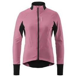 Fahrradjacke Gonso "ROAD JACKET SOFTSHELL 2 W", Damen, Gr. 42, lila (flieder), 80% Polyester, 15% Polyamid, 5% Elasthan, Rundhals, Jacken Fahrradjacke, Damen Softshell-Jacke, atmungsaktive Radjacke, Tight Fit