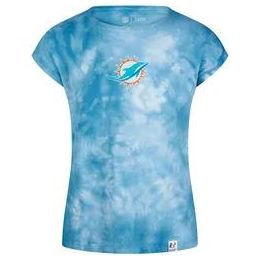 T-Shirt Recovered "NFL Dolphins", Damen, Gr. XS, blau, 100% Baumwolle, bedruckt, Rundhals, Shirts T-Shirt, im zeitlosen Design