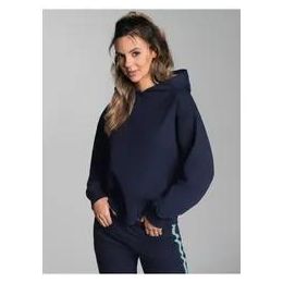 Sweatshirt TRIGEMA "TRIGEMA D&uuml;nner Oversize-Hoodie", Damen, Gr. XL, blau (navy), Sweatware, 50% Baumwolle, 50% Polyester, Basic, Sweatshirts Sweatshirt