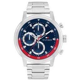Multifunktionsuhr Tommy Hilfiger "ROCKY", edelstahlfarben, Armbanduhren, Herren, Quarzuhr, Armbanduhr, Herrenuhr, Edelstahlarmband, analog