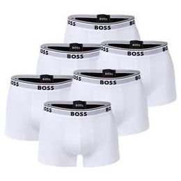 Boxershorts BOSS "Boxershort Trunk 3P Power 6er Pack", Herren, Gr. M, wei&szlig;, Obermaterial: 95% Baumwolle CO. 5% Elasthan EL., Unterhosen