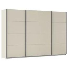 Schwebet&uuml;renschrank OTTO HOME "Kleiderschrank Schrank Garderobe AGORDO mit Dekor- oder Hochglanzfront", beige (champagner), griffleisten graumetallic, B:315cm H:229cm T:62cm, Holzwerkstoff, Schr&auml;nke, Schwebet&uuml;renschrank, in 4 Breiten und 2 H&ouml;hen MADE IN GERMANY