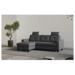 Ecksofa Home Affaire "Varese", grau (dunkelgrau), B:239cm H:91cm T:164cm, 95%Polyester 5%Polyamid, Sofas, Ecksofa, wahlweise mit Bettfunktion und Bettkasten