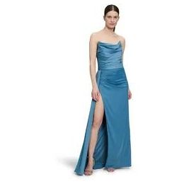 Abendkleid Vera Mont "Damen figurbetont", Damen, Gr. 34, Normalgr&ouml;&szlig;en, lila (shiny blaustone), Satin, Obermaterial: 97% Polyester, 3% Elasthan; Futter: 100% Polyester, figurbetont lang, Kleider Abendkleid, Schluppe