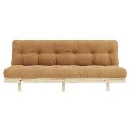 Schlafsofa KARUP DESIGN "Lean 200 Schlafsofa, G&auml;stebett, Sofa mit Futonmatratze", braun (fudge braun), B:200cm H:73cm T:100cm, Bezug: 100% Polyester, Sofas, Schlafsofa, Inkl. Futonmatratze, Liegefl&auml;che 130x200 cm, FSC zertifizierte Kiefer