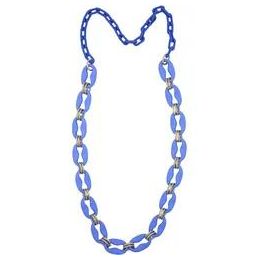 Lange Kette "Blue Breeze", Damen, Gr. onesize, PTFE-Kunststoff, blau, Collezione Alessandro, Basic, Halsketten, sommerliche Gliederkette