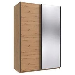 Kleiderschrank wimex "Mugano, B/T/H 135 oder 180/65/198cm, Made in Germany", artisan, eiche nachbildung, griffe schwarz, B:135cm H:198cm T:65cm, Holzwerkstoff, Schr&auml;nke, Kleiderschrank, 2 Schwebet&uuml;ren mit oder ohne Spiegel, Metallgriffe