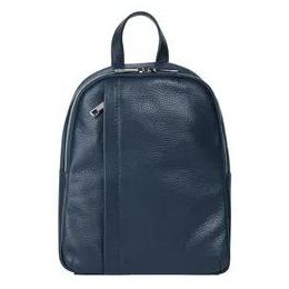Cityrucksack Samantha Look, Damen, Gr. B/H/T: 29cm x 9cm, onesize, blau, Leder, Rindsleder, Rucks&auml;cke Cityrucksack, Echt Leder, Made in Italy