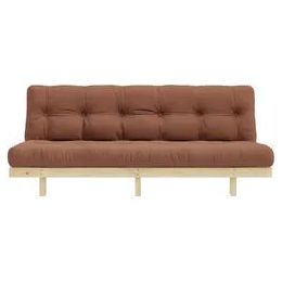 Schlafsofa KARUP DESIGN "Lean 200 Schlafsofa, G&auml;stebett, Sofa mit Futonmatratze", braun (clay braun), B:200cm H:73cm T:100cm, Bezug: 80% Baumwolle, 20% Polyester, Sofas, Schlafsofa, Inkl. Futonmatratze, Liegefl&auml;che 130x200 cm, FSC zertifizierte Kiefer