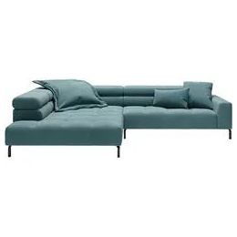 Ecksofa Home Affaire "Cleveland, L-Form, incl. Kopfteilverstellung, Breite 311 cm", blau (petrol), B:311cm H:71cm T:219cm, 88% Polyester, 12% Polyacryl, Sofas, Ecksofa, mit elektrischem Sitzvorzug im Hauptelement